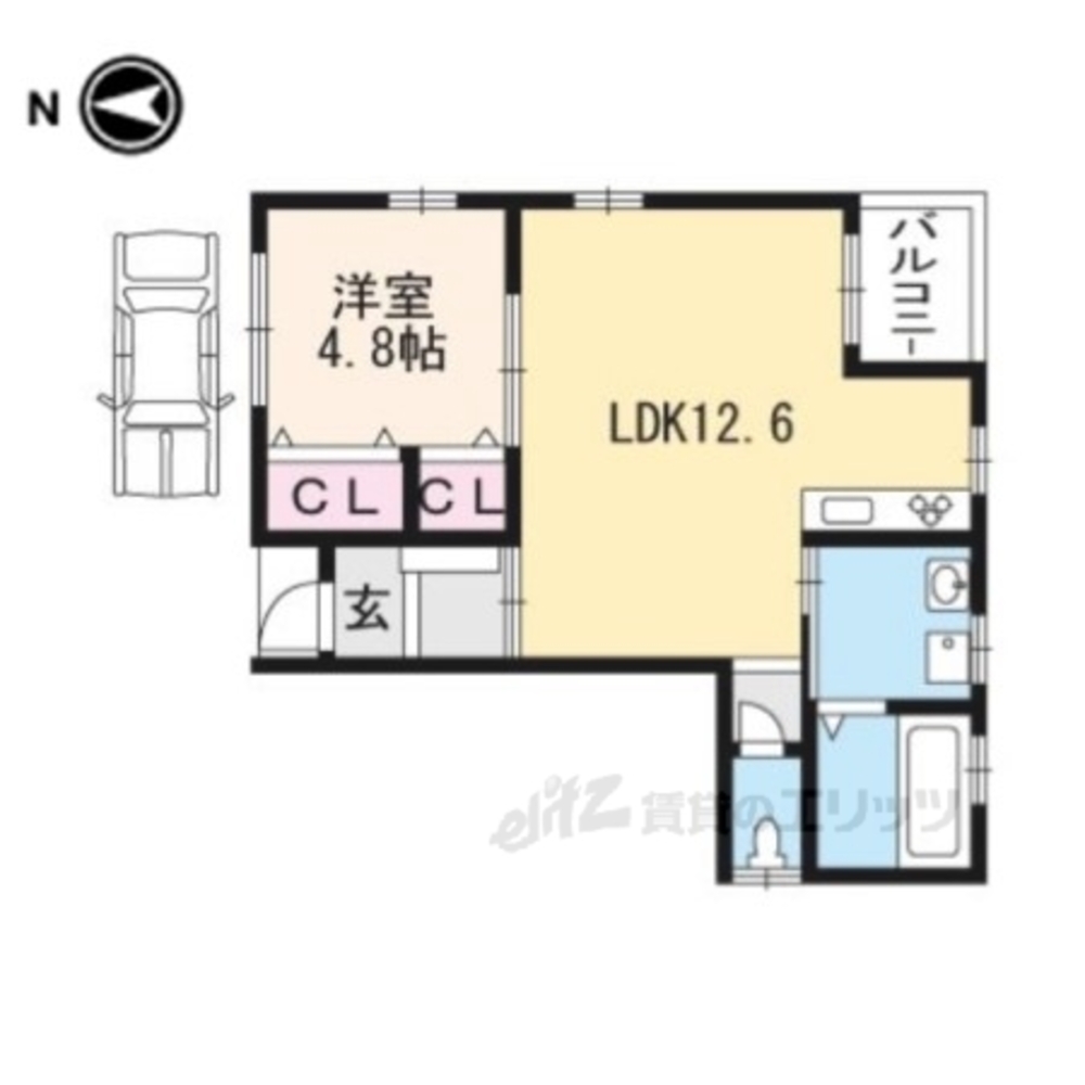 東海道本線（JR西日本） 瀬田駅 地上2階建て 築5年 滋賀県大津市栗林町 (8万円／1LDK (洋室4.8 LDK12.6)／48.23㎡)｜賃貸物件(賃貸マンション・アパート・一戸建て)の ...