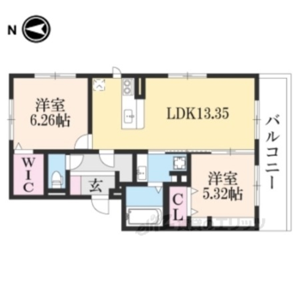 関西本線（JR西日本） 郡山駅 地上3階建て 築3年 奈良県大和郡山市野垣内町 (9.8万円／2LDK (洋室5.3 洋室6.2 LDK13.3)／58.37㎡)｜賃貸物件(賃貸マンション ...