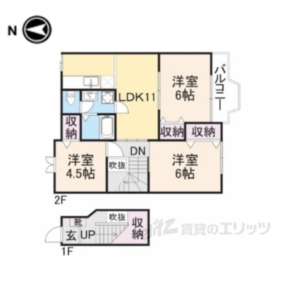 エスポアール2 奈良県橿原市曽我町 (4.85万円／2LDK (洋室6 洋室6 LDK11.5)／53.51㎡)｜賃貸物件(賃貸マンション・アパート・一戸建て)の住宅情報・お部屋探しなら ...