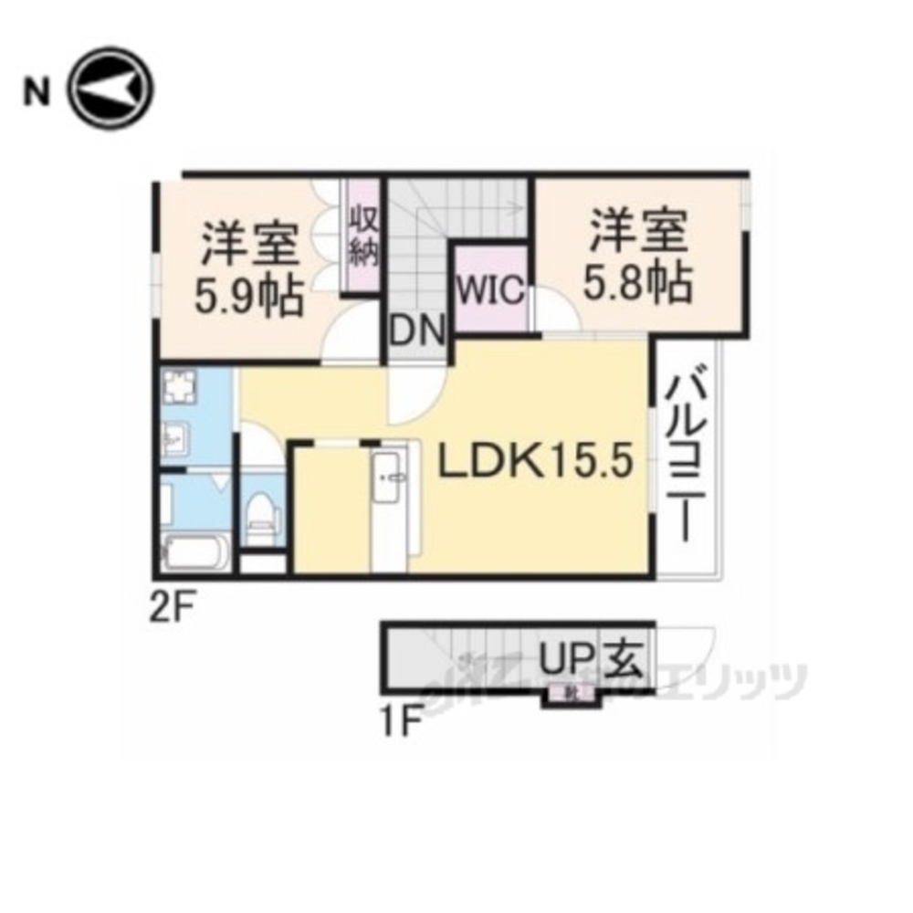 美・ボンヌール 奈良県北葛城郡上牧町下牧1丁目 (6.2万円／2LDK (洋室5.8 洋室5.9 LD12.6 K2.9)／62.2㎡)｜賃貸物件(賃貸マンション・アパート・一戸建て)の住宅 ...