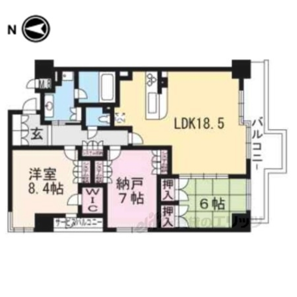 グラン・リソシエ京都下鴨北山 京都府京都市左京区下鴨狗子田町 (27.5万円／2LDK (和室6 洋室8.4 LDK18.5 納戸7)／90.95㎡)｜賃貸物件(賃貸マンション・アパート・一戸 ...