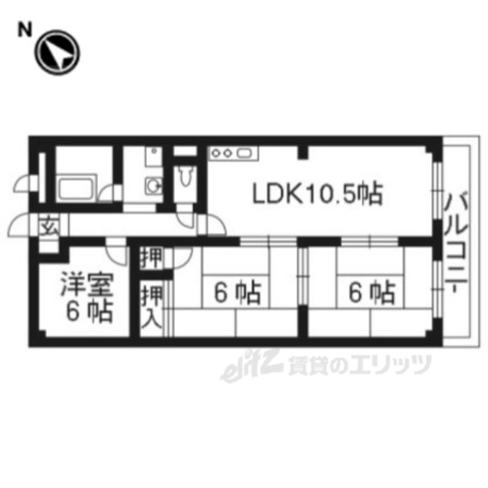 京阪本線 牧野駅 地上7階建て 築47年 大阪府枚方市牧野下島町 (6.4万円／3LDK (和室6 和室6 洋室6 LDK10.5)／61.6㎡)｜賃貸物件(賃貸マンション・アパート・一戸建て ...