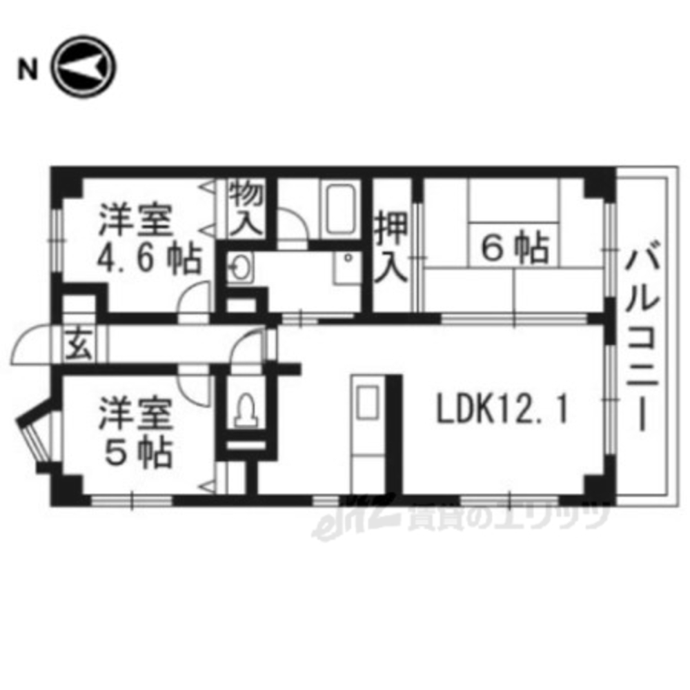 レジオン四条堀川 京都府京都市中京区岩上通六角下る岩上町 (12.8万円／3LDK (和室6 洋室4.6 洋室5 LDK12.1)／59.43㎡)｜賃貸物件(賃貸マンション・アパート・一戸建て ...