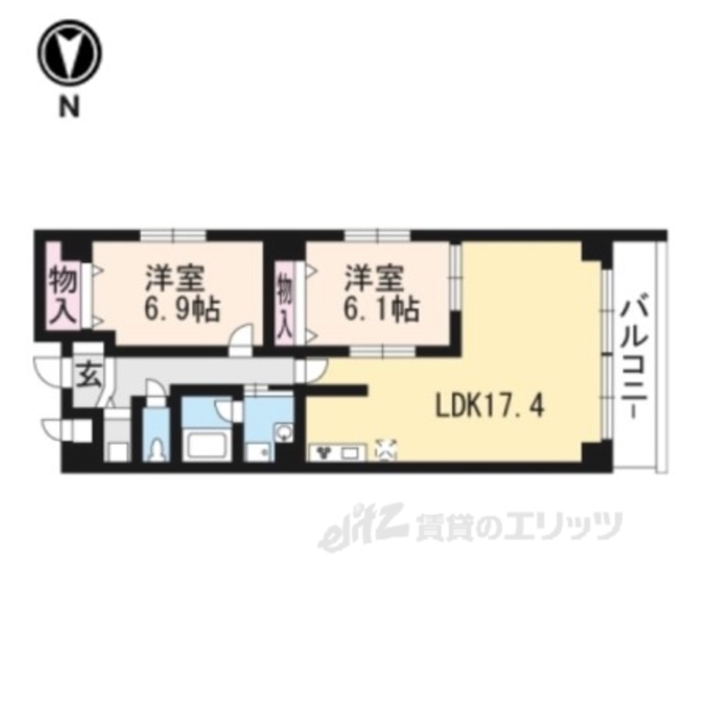 sawarabi御所 京都府京都市上京区室町通武者小路下る福長町 (17万円／2LDK (洋室6.1 洋室6.9 LDK17.4)／74.16㎡)｜賃貸物件(賃貸マンション・アパート・一戸建て ...