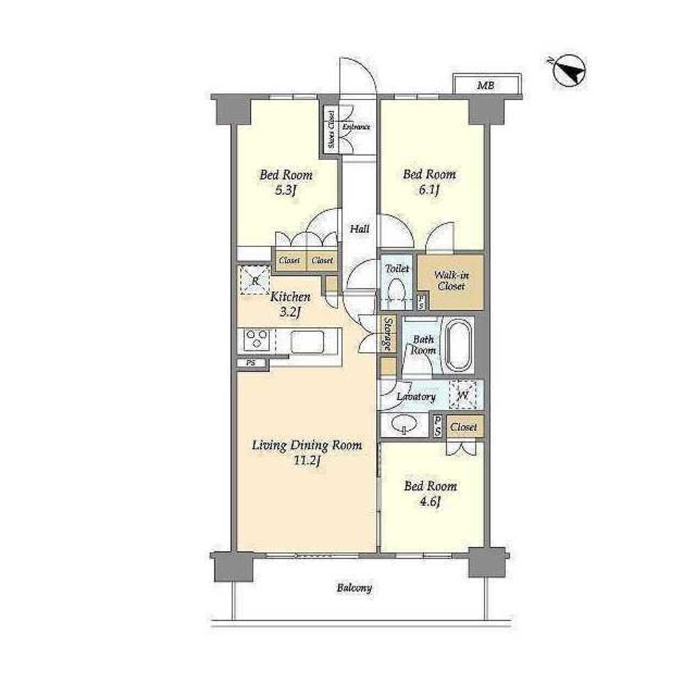 ドゥーエ武蔵浦和 埼玉県さいたま市南区白幡5丁目 (22万円／3LDK (洋室4.6 洋室5.3 洋室6.1 LDK14.4)／68.57㎡)｜賃貸物件(賃貸マンション・アパート・一戸建て)の ...