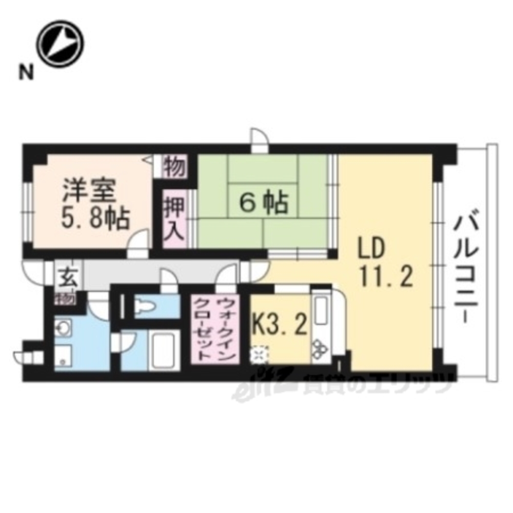 ヴィラプログレス 滋賀県大津市大平2丁目 (6.2万円／2LDK (和室6 洋室5.8 LD11.2 K3.2)／61.96㎡)｜賃貸物件(賃貸マンション・アパート・一戸建て)の住宅情報・お ...
