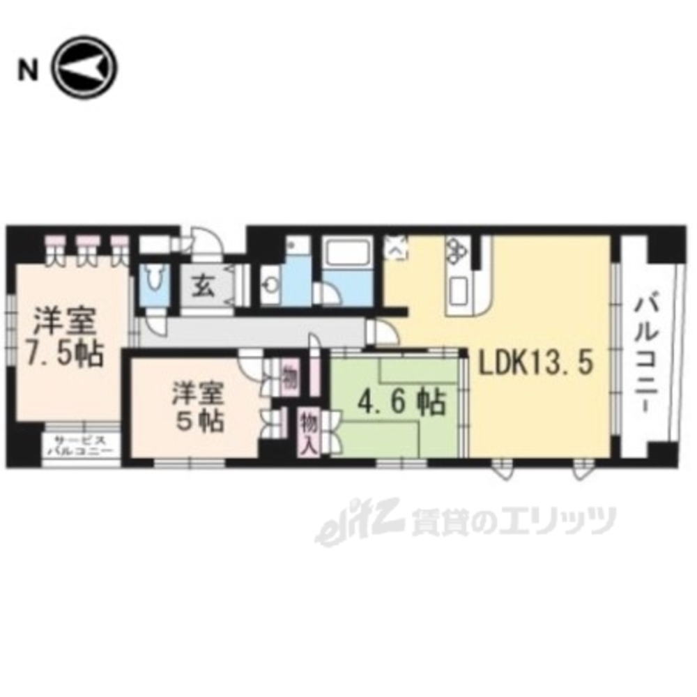 ブランズ京都御池通り 京都府京都市中京区小川通御池上る下古城町 (22万円／3LDK (和室4.6 洋室5 洋室7.5 LD10.5 K3)／71.45㎡)｜賃貸物件(賃貸マンション・アパート ...
