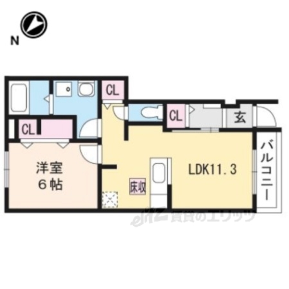 RiriaVII3 滋賀県近江八幡市北元町 (6.1万円／1LDK (洋室6 LDK11.3)／44.18㎡)｜賃貸物件(賃貸マンション・アパート・一戸建て)の住宅情報・お部屋探しなら ...