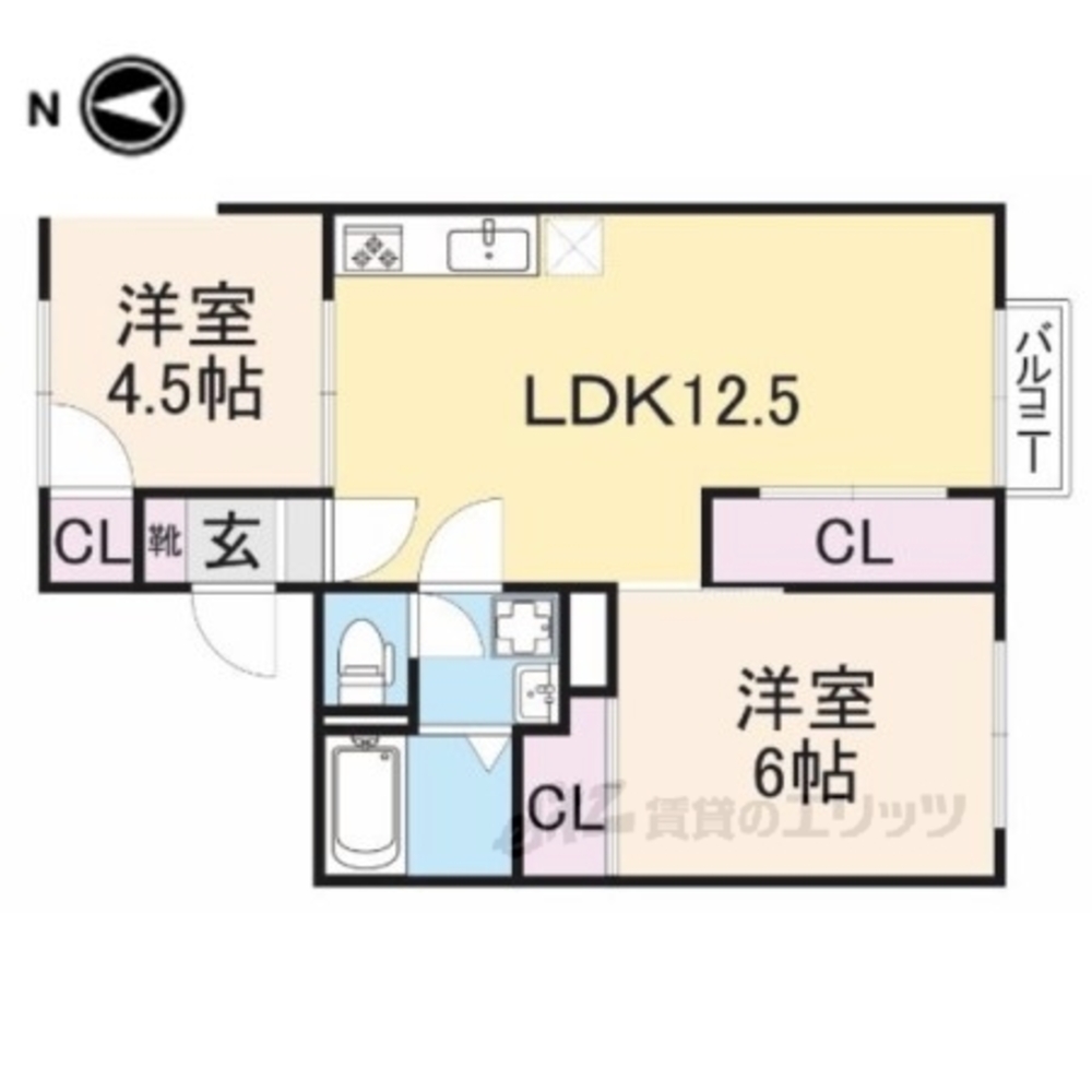 レークハイツ伊庭1 滋賀県彦根市西今町 (5.4万円／2LDK (洋室4.5 洋室6 LDK12.5)／47.86㎡)｜賃貸物件(賃貸マンション・アパート・一戸建て)の住宅情報・お部屋探しなら ...