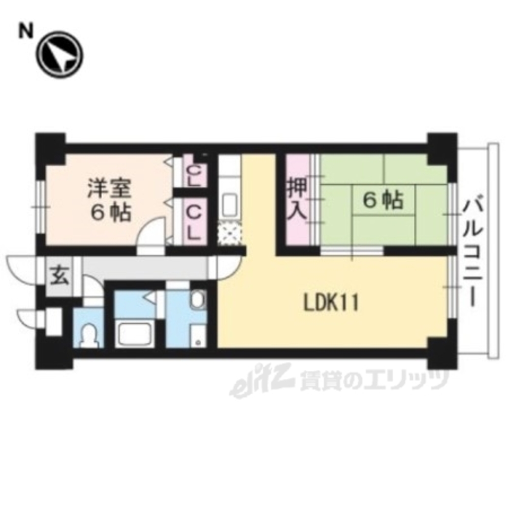 東海道本線（JR西日本） 南草津駅 地上6階建て 築28年 滋賀県草津市野路町 (8万円／2LDK (和室6 洋室6 LDK13.5)／58.49㎡)｜賃貸物件(賃貸マンション・アパート・一戸 ...