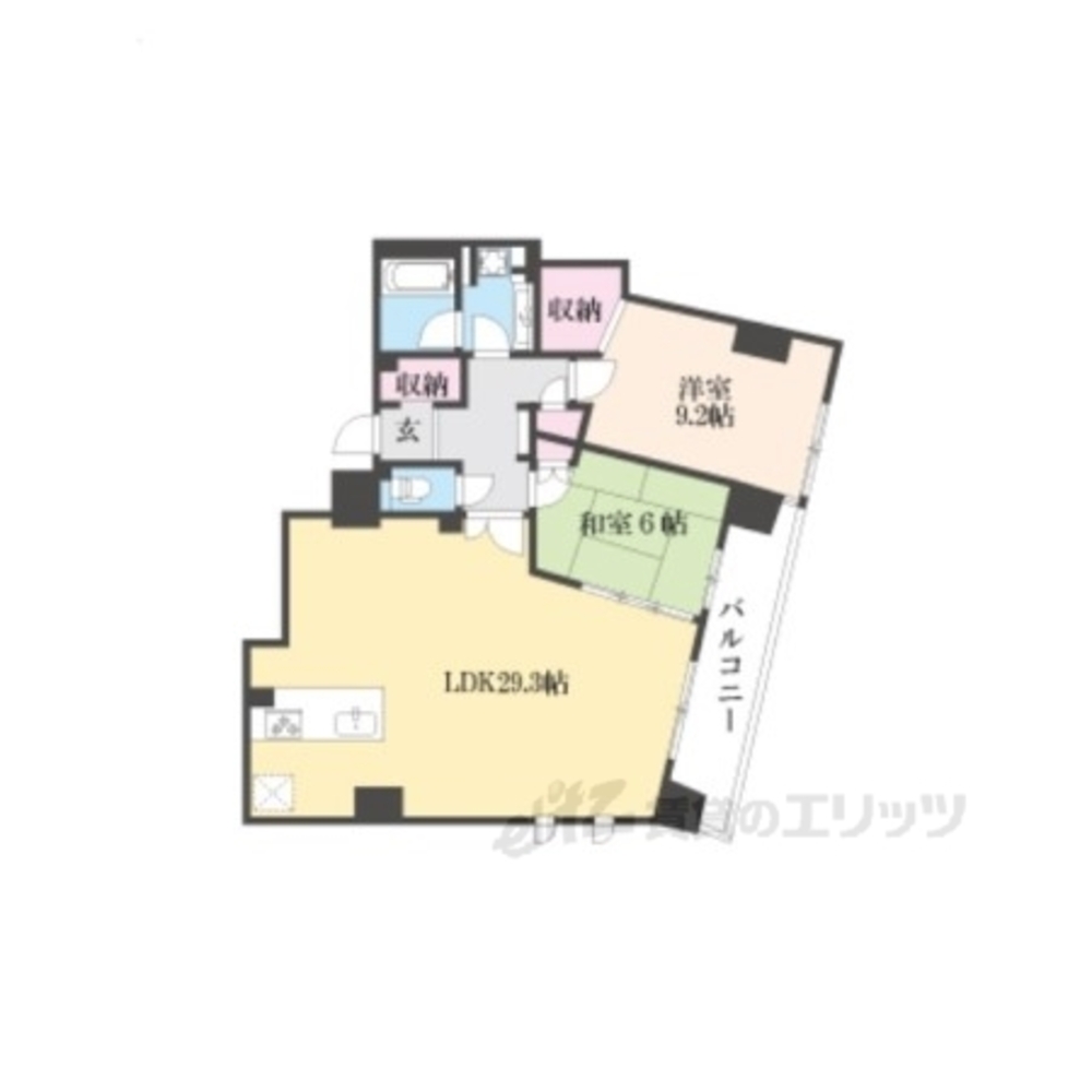 プラネスーペリア京都四条河原町 京都府京都市下京区河原町通四条下る稲荷町 (45万円／2LDK (洋室6 洋室9.2 LDK29.3)／101.15㎡)｜賃貸物件(賃貸マンション・アパート ...