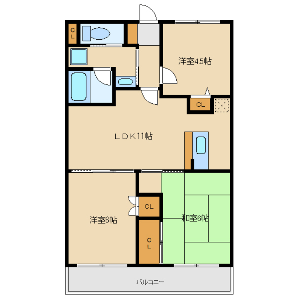 サニーヒルナカイ 神奈川県川崎市高津区下作延5丁目 (12.5万円／3LDK (和室6 洋室4.5 洋室6 LDK11)／59.85㎡)｜賃貸物件(賃貸マンション・アパート・一戸建て)の住宅 ...