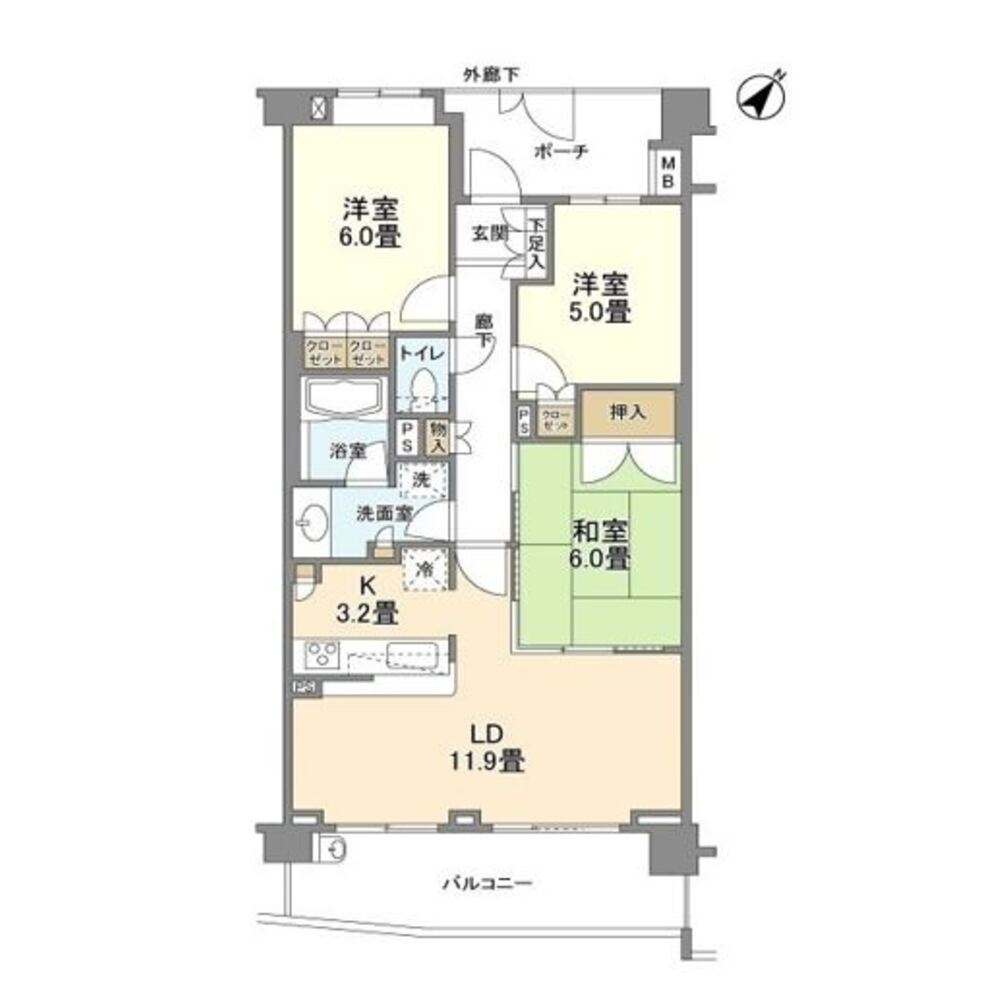 クレアヒルズ青葉荏田 神奈川県横浜市青葉区荏田北1丁目 (15万円／3LDK (和室6 洋室5 洋室6 LDK15.1)／71.19㎡)｜賃貸物件(賃貸マンション・アパート・一戸建て)の住宅 ...
