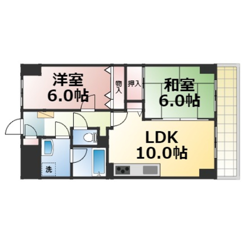大阪環状線 玉造駅 地上11階建て 築28年 大阪府大阪市天王寺区玉造元町 (9.9万円／2LDK (和室6 洋室6 LDK10)／51.4㎡)｜賃貸物件(賃貸マンション・アパート・一戸建て ...
