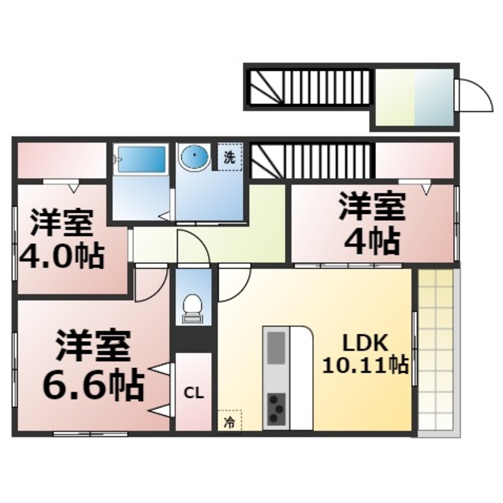 おおさか東線 JR長瀬駅 地上2階建て 築1年未満 大阪府東大阪市岸田堂南町 (12.8万円／3LDK (洋室4 洋室6.6 LDK10.1)／66.19㎡)｜賃貸物件(賃貸マンション ...