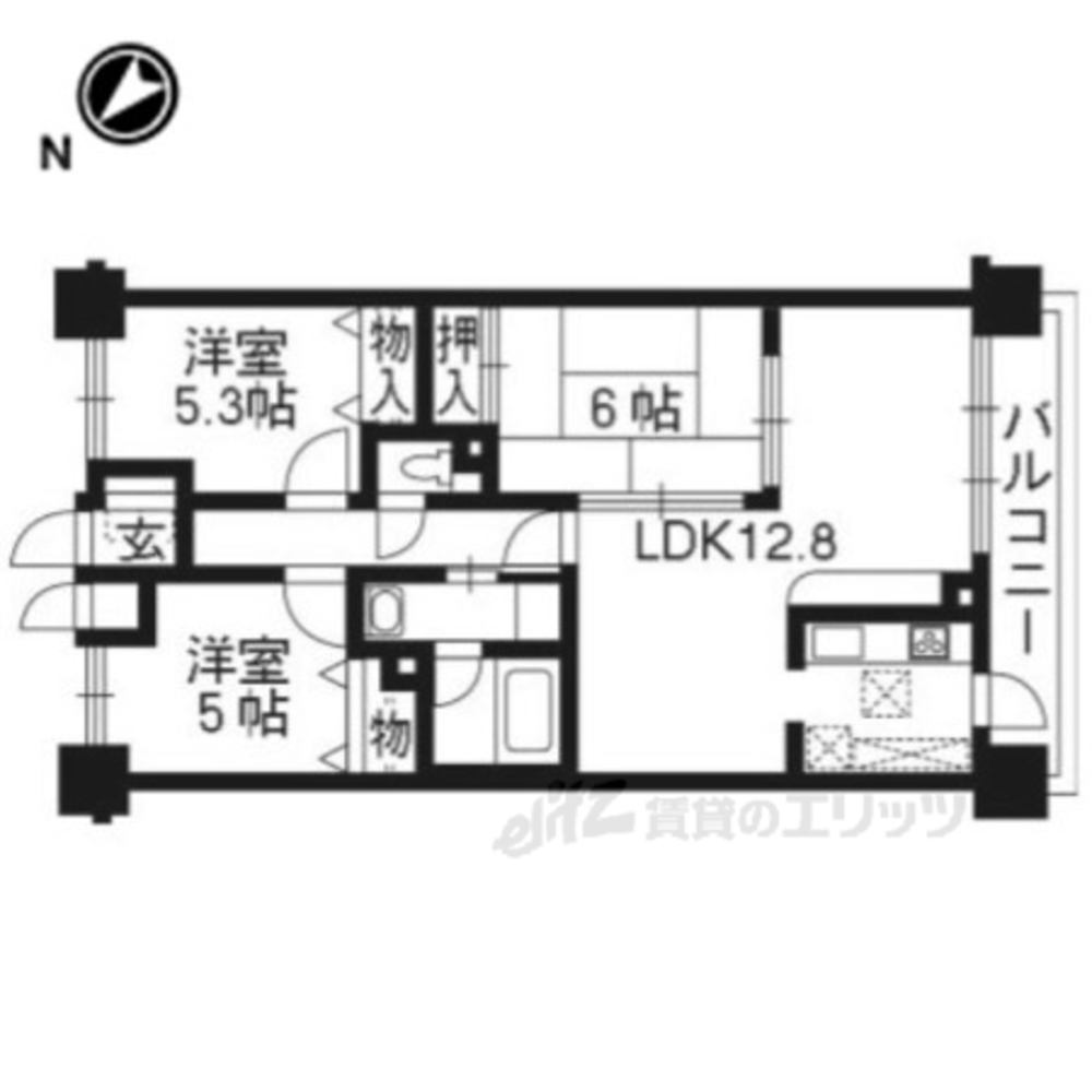 デリード淀城公園 京都府京都市伏見区淀木津町 (8万円／3LDK (和室6 洋室5 洋室5.3 洋室12.8)／71.38㎡)｜賃貸物件(賃貸マンション・アパート・一戸建て)の住宅情報・お ...