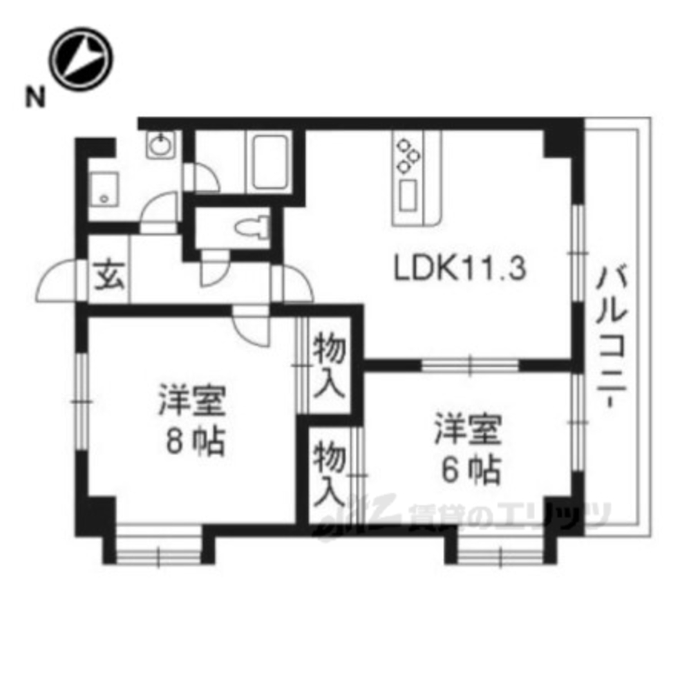 パルティール2番館 滋賀県東近江市東沖野1丁目 (5.3万円／2LDK (洋室6 洋室8 LDK11.3)／54.6㎡)｜賃貸物件(賃貸マンション・アパート・一戸建て)の住宅情報・お部屋探し ...