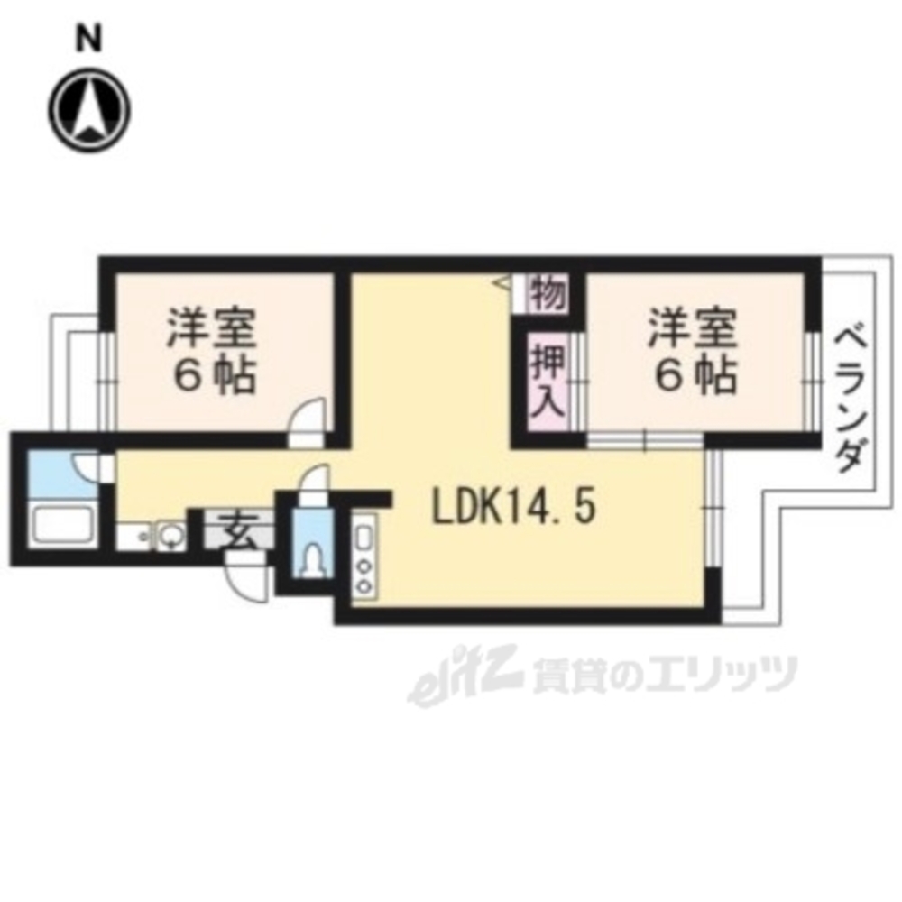 阪急京都本線 桂駅 地上5階建て 築44年 京都府京都市西京区桂西滝川町 (7.6万円／2LDK (洋室6 洋室6 LDK14.5)／63.3㎡)｜賃貸物件(賃貸マンション・アパート・一戸建て ...