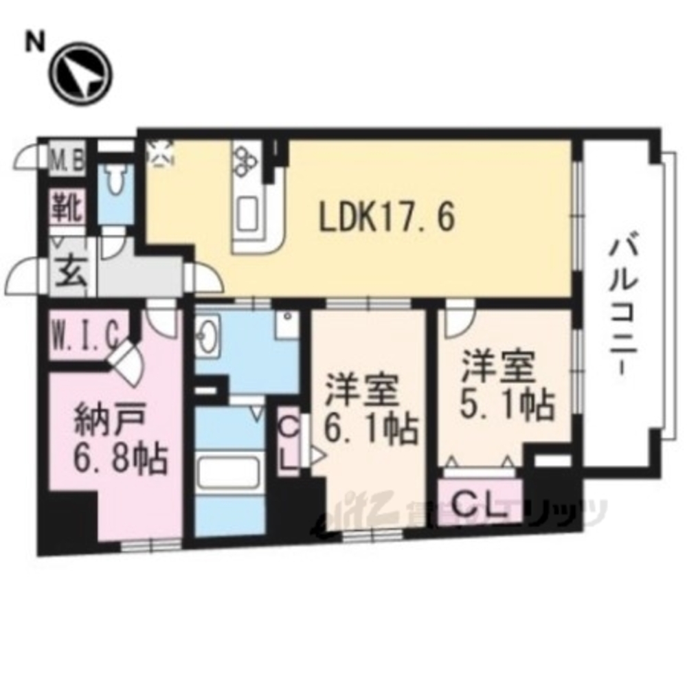 ときわぎ 京都府京都市山科区東野片下リ町 (14万円／3LDK (洋室5.1 洋室6.1 洋室6.8 LDK17.6)／77.6㎡)｜賃貸物件(賃貸マンション・アパート・一戸建て)の住宅情報 ...
