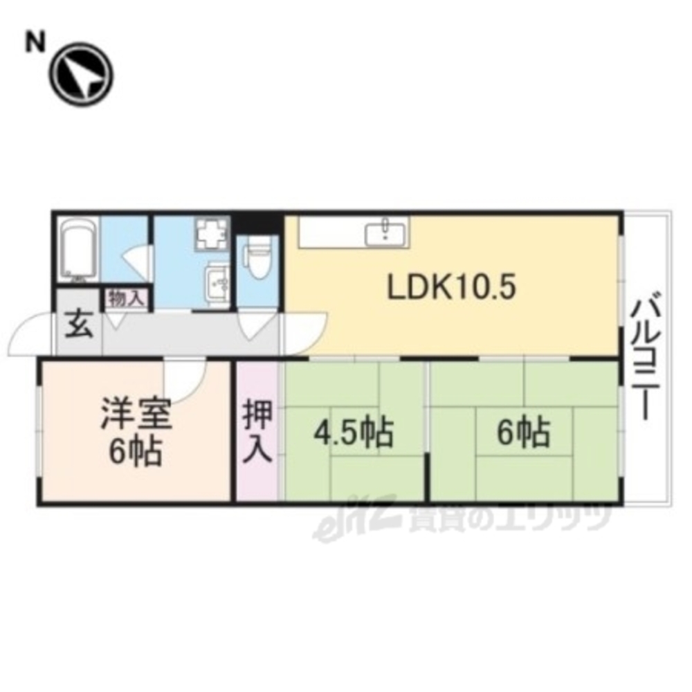 フローラル生駒 奈良県生駒市仲之町 (5.1万円／3LDK (和室4.5 和室6 洋室6 LDK10.5)／59.4㎡)｜賃貸物件(賃貸マンション・アパート・一戸建て)の住宅情報・お部屋探し ...