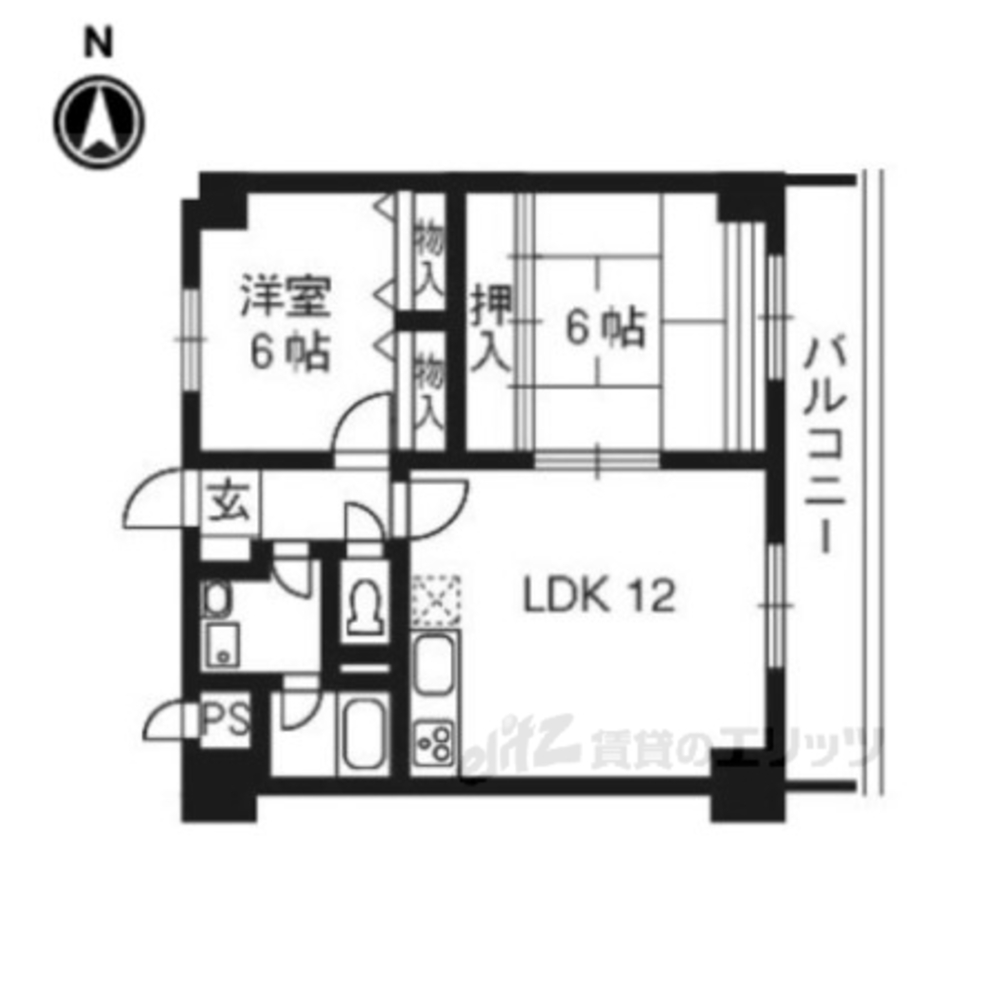 東海道本線（JR西日本） 桂川駅 地上6階建て 築31年 京都府京都市南区久世上久世町 (7.5万円／2LDK (和室6 洋室6 LDK12)／57.6㎡)｜賃貸物件(賃貸マンション・アパート ...
