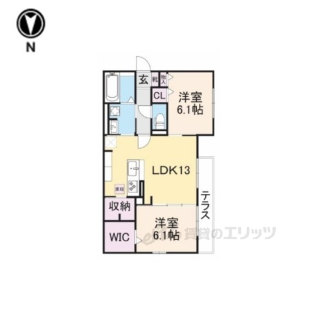 LE GRAND AMENITY HILL EAST 大阪府枚方市楠葉面取町 (9万円／2LDK (洋室6.1 洋室6.1 LDK13)／61.12㎡)｜賃貸物件(賃貸マンション・アパート ...