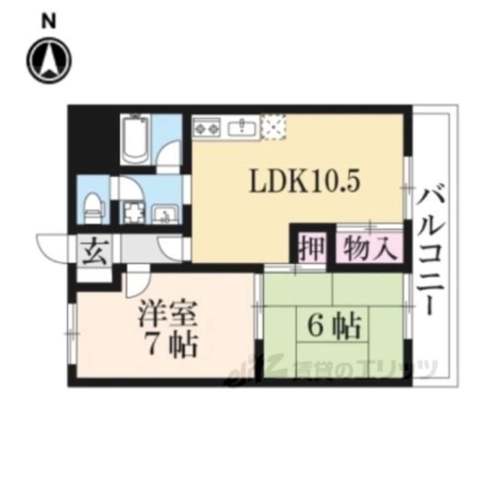 シャトー音羽 京都府京都市山科区音羽山等地 (6.4万円／2LDK (和室6 洋室7 LDK10.5)／47.9㎡)｜賃貸物件(賃貸マンション・アパート・一戸建て)の住宅情報・お部屋探しなら ...