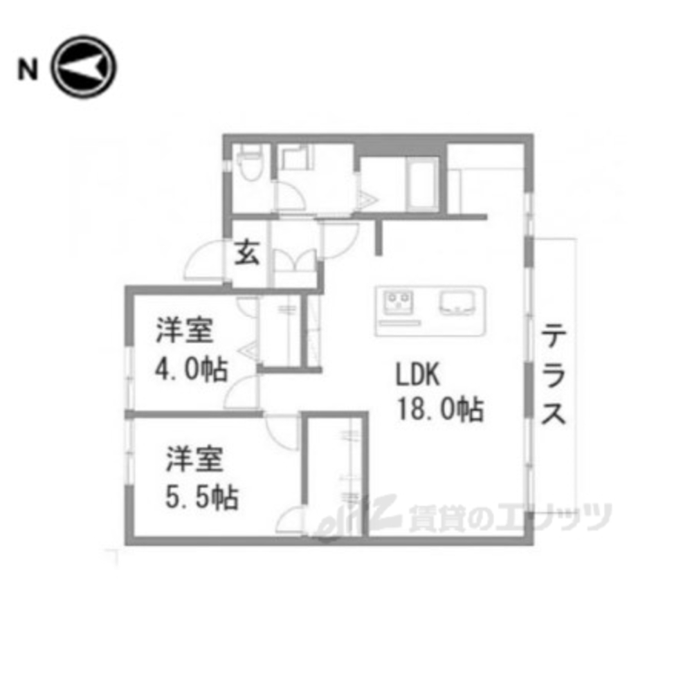 サニーコート勧 京都府京都市西京区大枝東長町 (7.7万円／2LDK (洋室4 洋室5.5 LDK18)／58㎡)｜賃貸物件(賃貸マンション・アパート・一戸建て)の住宅情報・お部屋探しなら ...