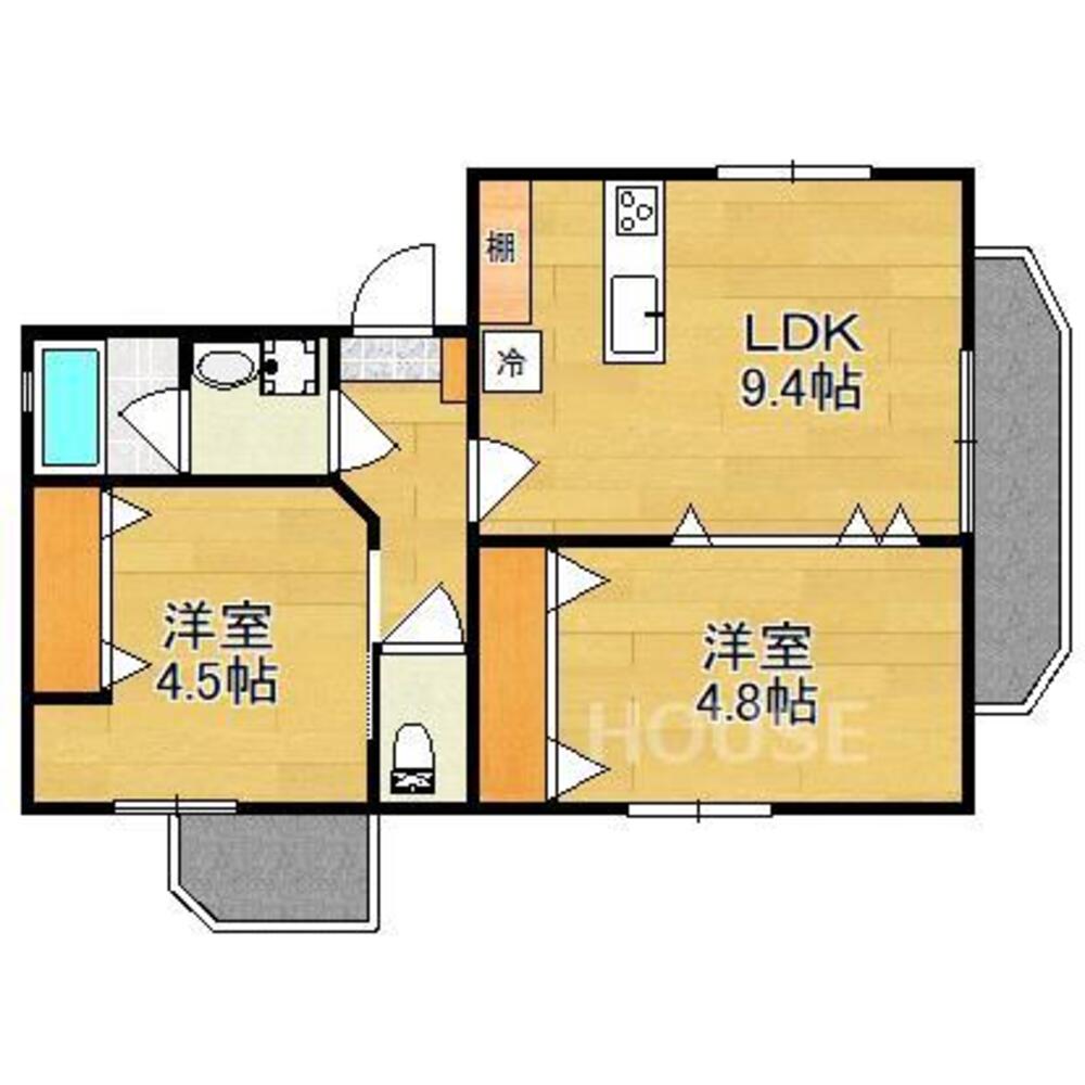 藤パークハイツ東丸太町 京都府京都市左京区東丸太町 (13.6万円／2LDK (洋室4.5 洋室4.8 LDK9.4)／43.37㎡)｜賃貸物件(賃貸マンション・アパート・一戸建て)の住宅情報 ...
