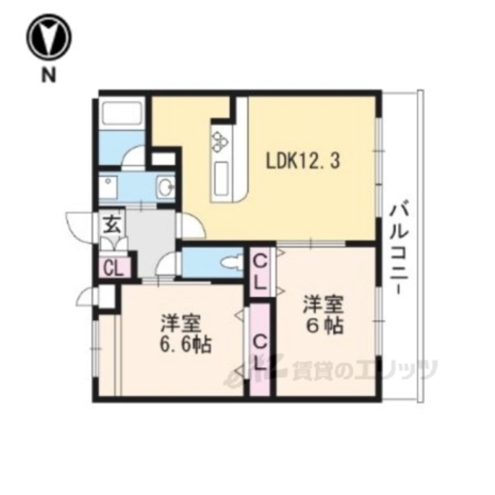 東海道本線（JR西日本） 西大路駅 地上5階建て 築8年 京都府京都市南区吉祥院中河原西屋敷町 (9.8万円／2LDK (洋室6 洋室6.6 LDK12.3)／55.3㎡)｜賃貸物件(賃貸 ...