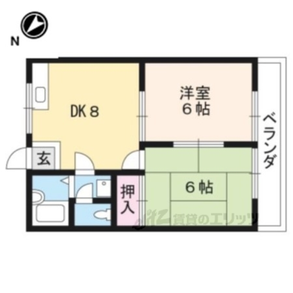 ハイツ滝川 京都府京都市北区大宮釈迦谷 (4.7万円／2LDK (和室6 洋室6 DK8)／39.75㎡)｜賃貸物件(賃貸マンション・アパート・一戸建て)の住宅情報・お部屋探しならYahoo!不動産