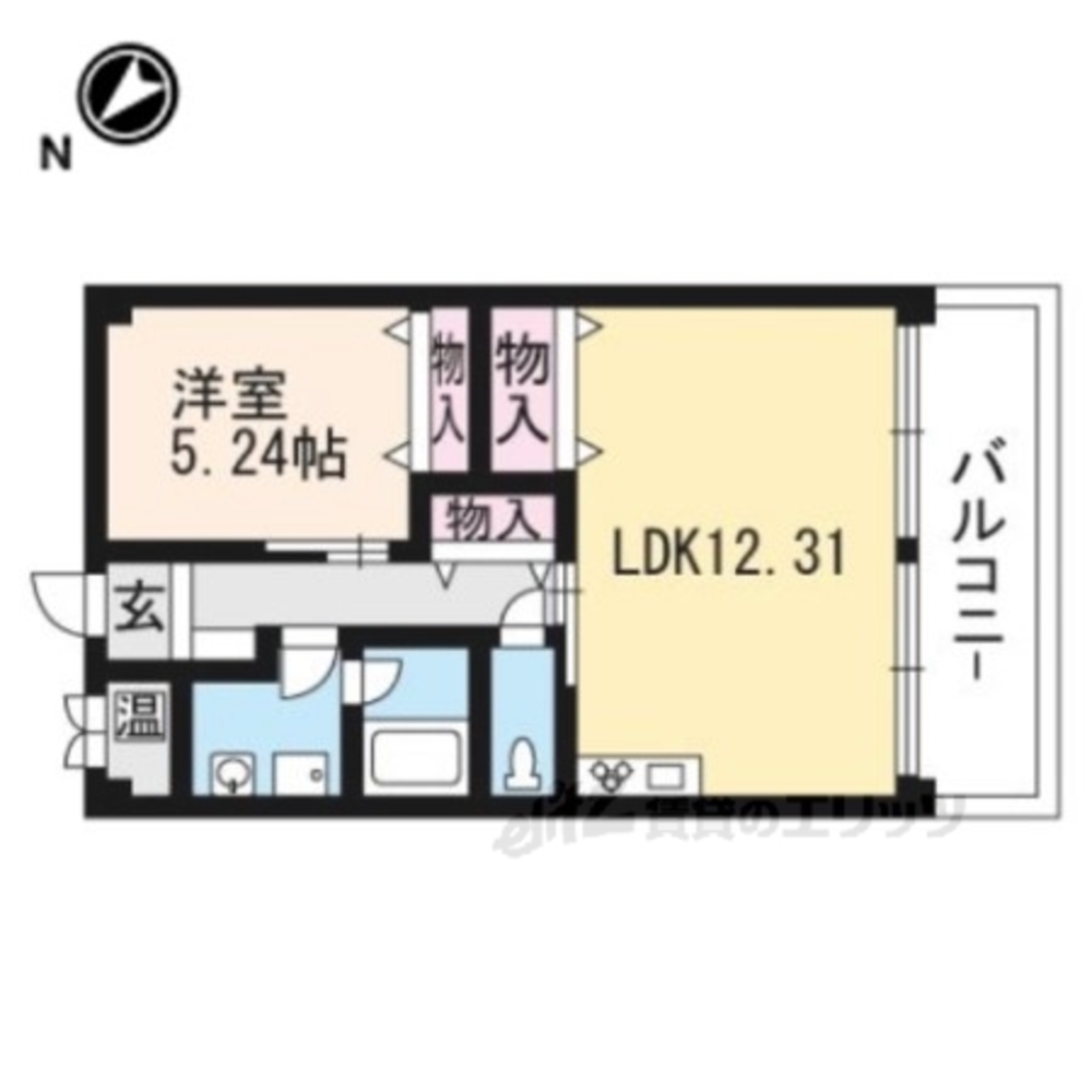 東海道本線（JR西日本） 草津駅 地上3階建て 築20年 滋賀県栗東市中沢2丁目 (7.5万円／1LDK (洋室5.2 LDK12.3)／45.15㎡)｜賃貸物件(賃貸マンション・アパート ...
