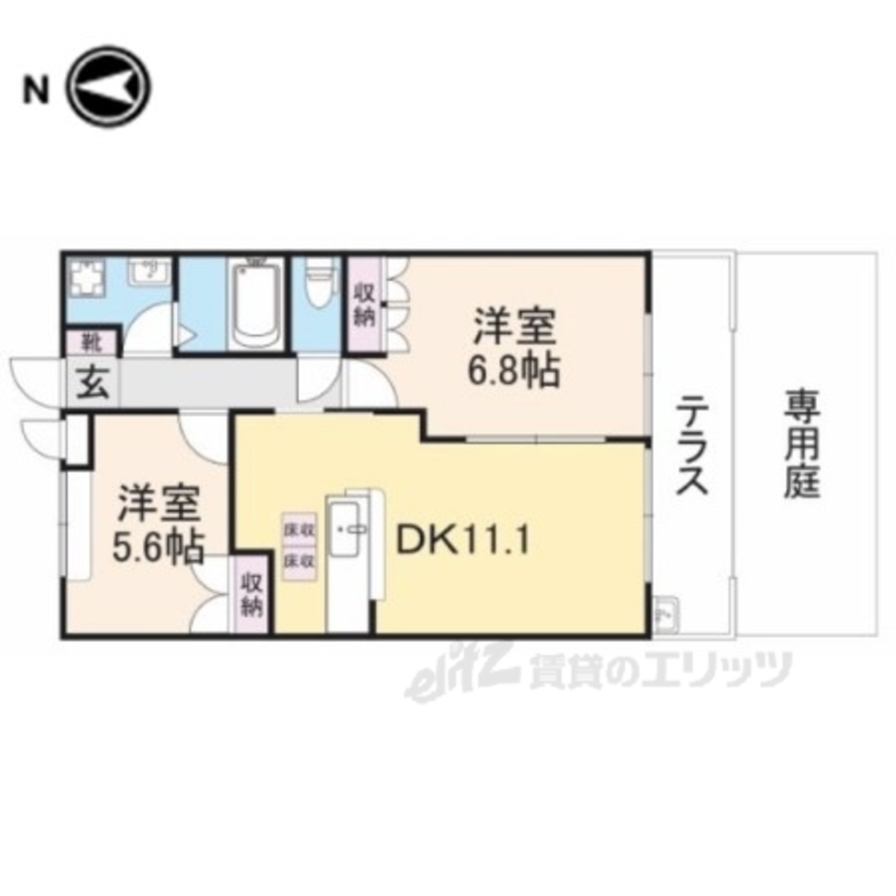 モンシェリー 奈良県奈良市東九条町 (6.7万円／2LDK (洋室5.6 洋室6.8 LDK11.1)／54.45㎡)｜賃貸物件(賃貸マンション・アパート・一戸建て)の住宅情報・お部屋探しなら ...