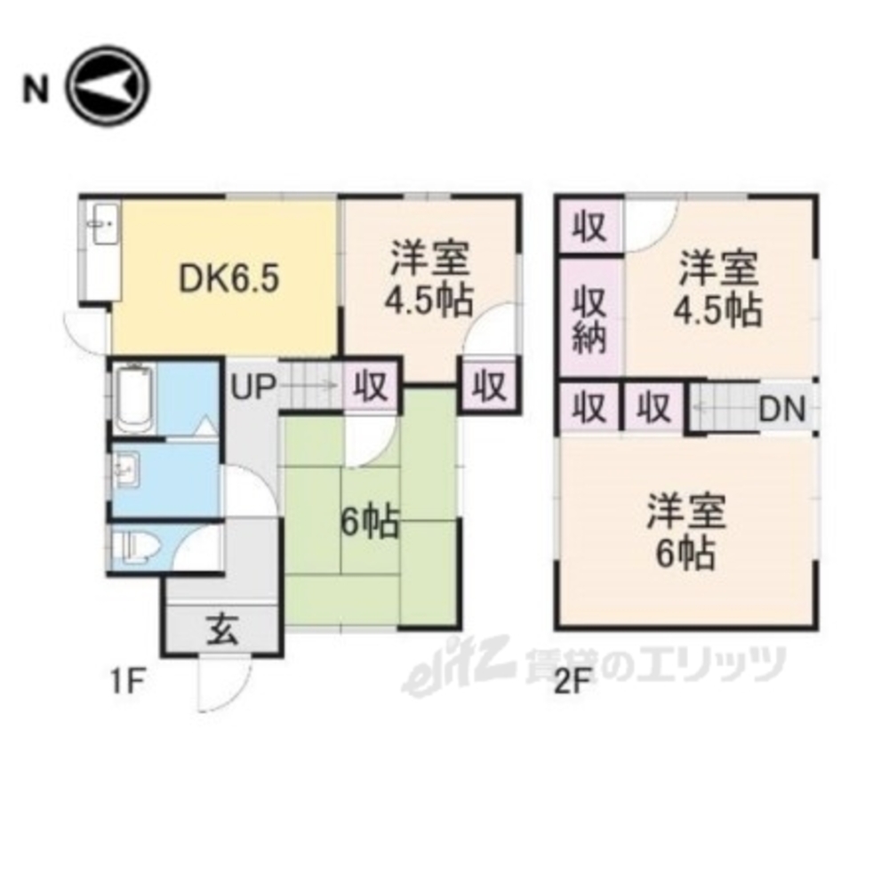 近鉄大阪線 真菅駅 地上2階建て 築49年 奈良県橿原市土橋町 (5万円／4DK (和室6 洋室4.5 洋室4.5 洋室6 DK6.5)／66.93㎡)｜賃貸物件(賃貸マンション・アパート ...