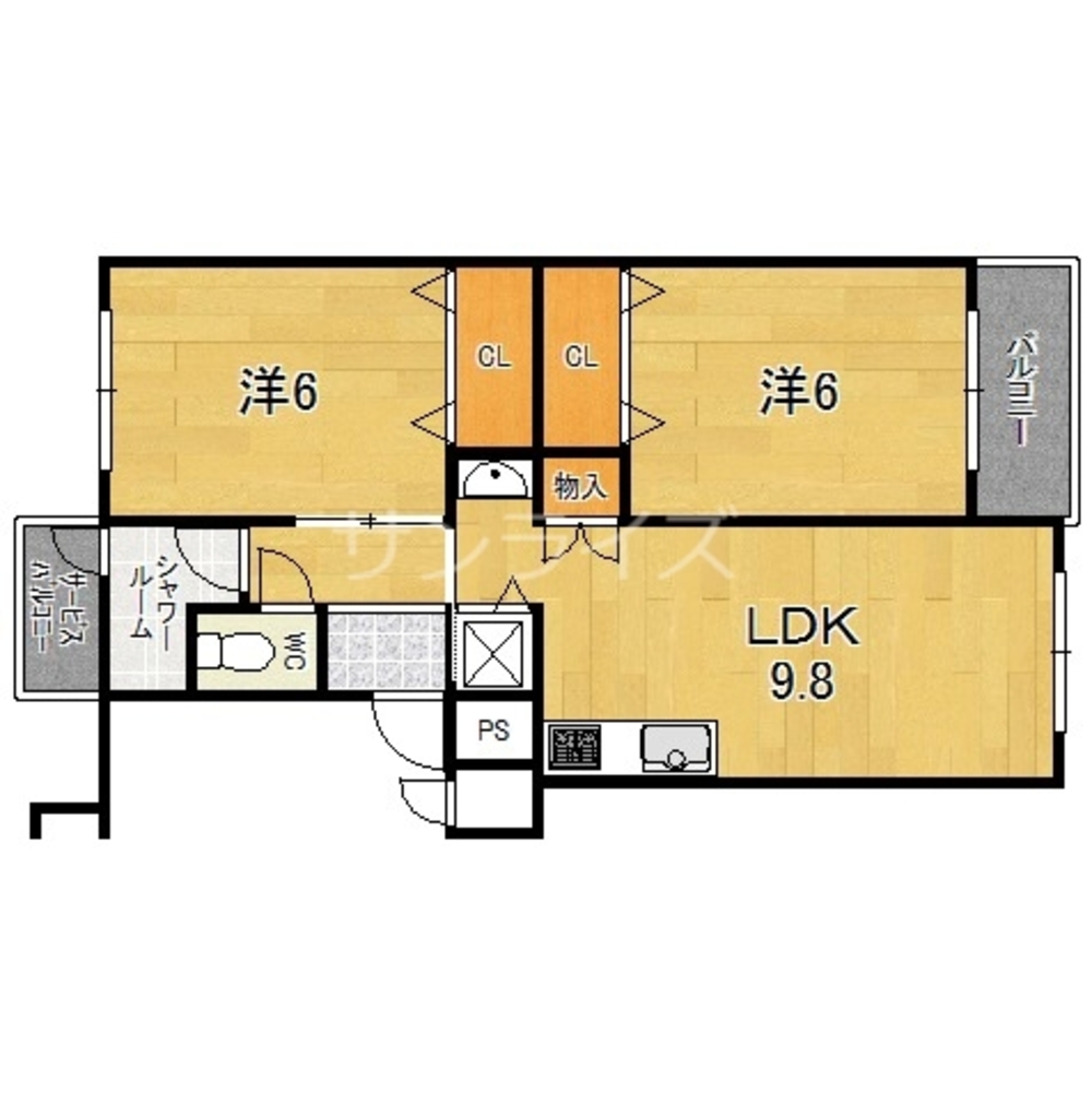 放出南コーポ 大阪府大阪市城東区諏訪3丁目 (6.5万円／2LDK (洋室6 洋室6 LDK9.8)／47.74㎡)｜賃貸物件(賃貸マンション・アパート・一戸建て)の住宅情報・お部屋探しなら ...