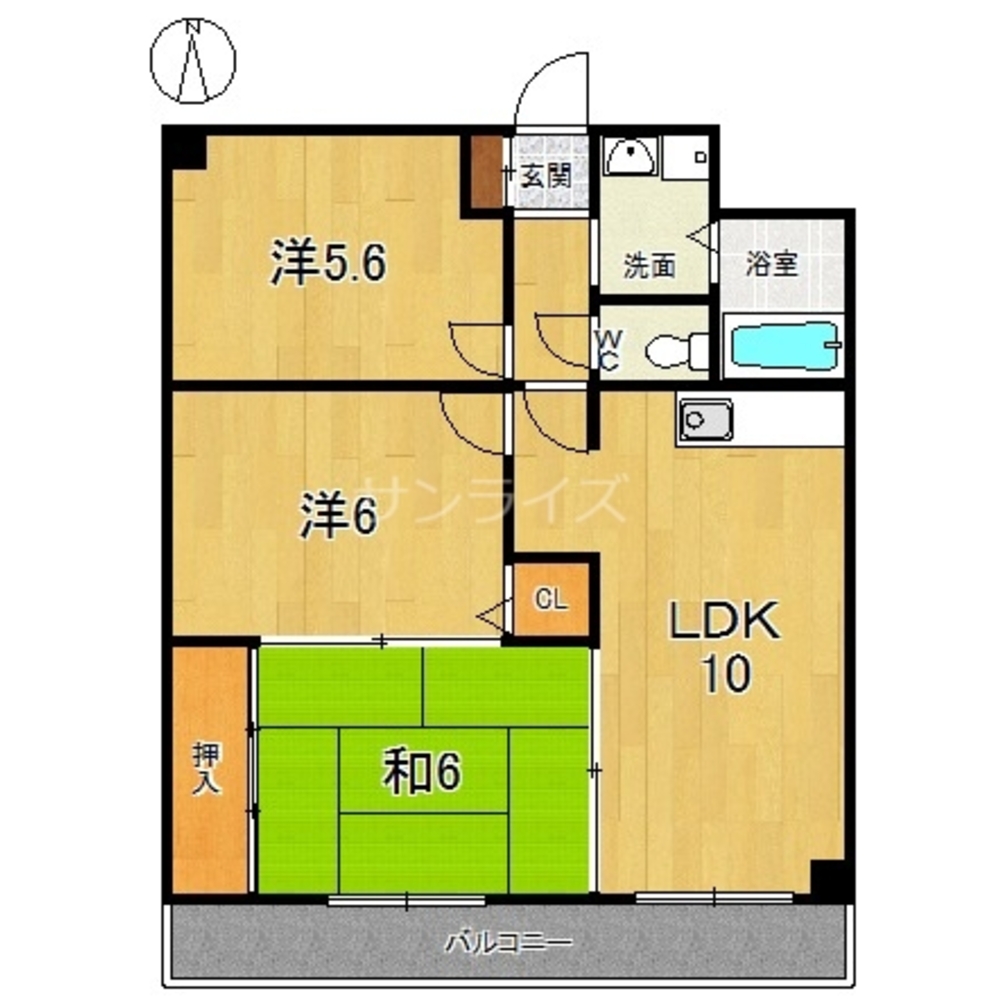 ステーションコート長田 大阪府東大阪市長田中1丁目 (7.5万円／3LDK (和室6 洋室5.6 洋室6 LDK10)／61.73㎡)｜賃貸物件(賃貸マンション・アパート・一戸建て)の住宅情報 ...