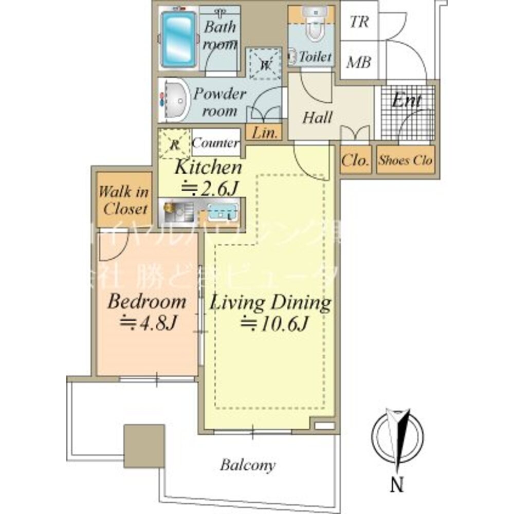 パークタワー晴海 東京都中央区晴海2丁目 (23万円／1LDK (洋室4.8 LDK13.2)／48.02㎡)｜賃貸物件(賃貸マンション・アパート・一戸建て)の住宅情報・お部屋探しなら ...