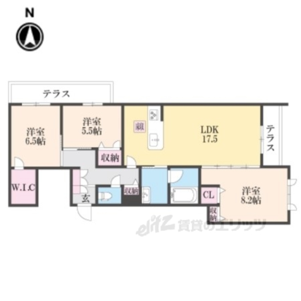 関西本線（JR西日本） 郡山駅 地上3階建て 築1年未満 奈良県大和郡山市奈良町 (13.7万円／3LDK (洋室5.5 洋室6.5 洋室8.2 LDK17.5)／84.45㎡)｜賃貸物件 ...
