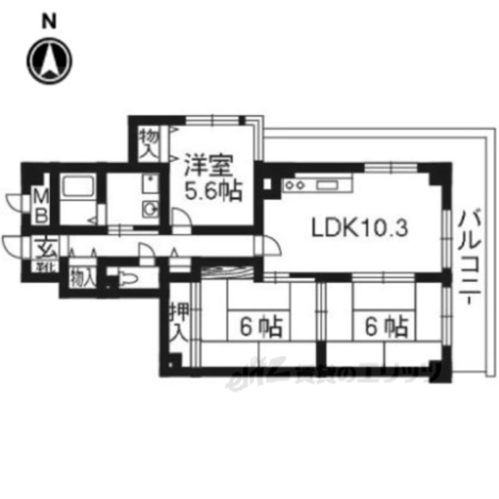 上桂エクセルハイツ 京都府京都市西京区上桂前川町 (9.6万円／3LDK (和室6 和室6 洋室5.6 LDK10.3)／68.71㎡)｜賃貸物件(賃貸マンション・アパート・一戸建て)の住宅 ...