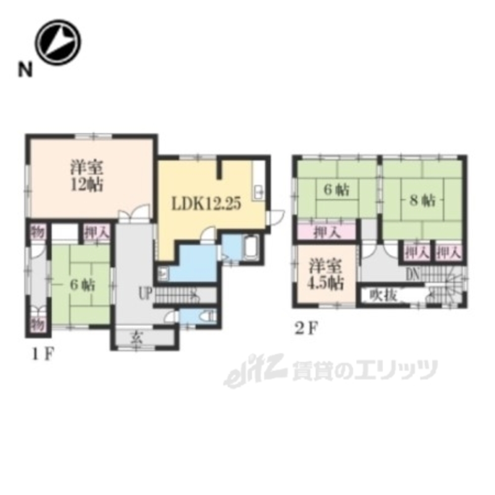 草津線 石部駅 地上2階建て 築41年 滋賀県湖南市岡出2丁目 (7万円／5LDK (和室6 和室6 和室8 洋室4.5 洋室12 LDK12.2)／144.61㎡)｜賃貸物件(賃貸マンション ...
