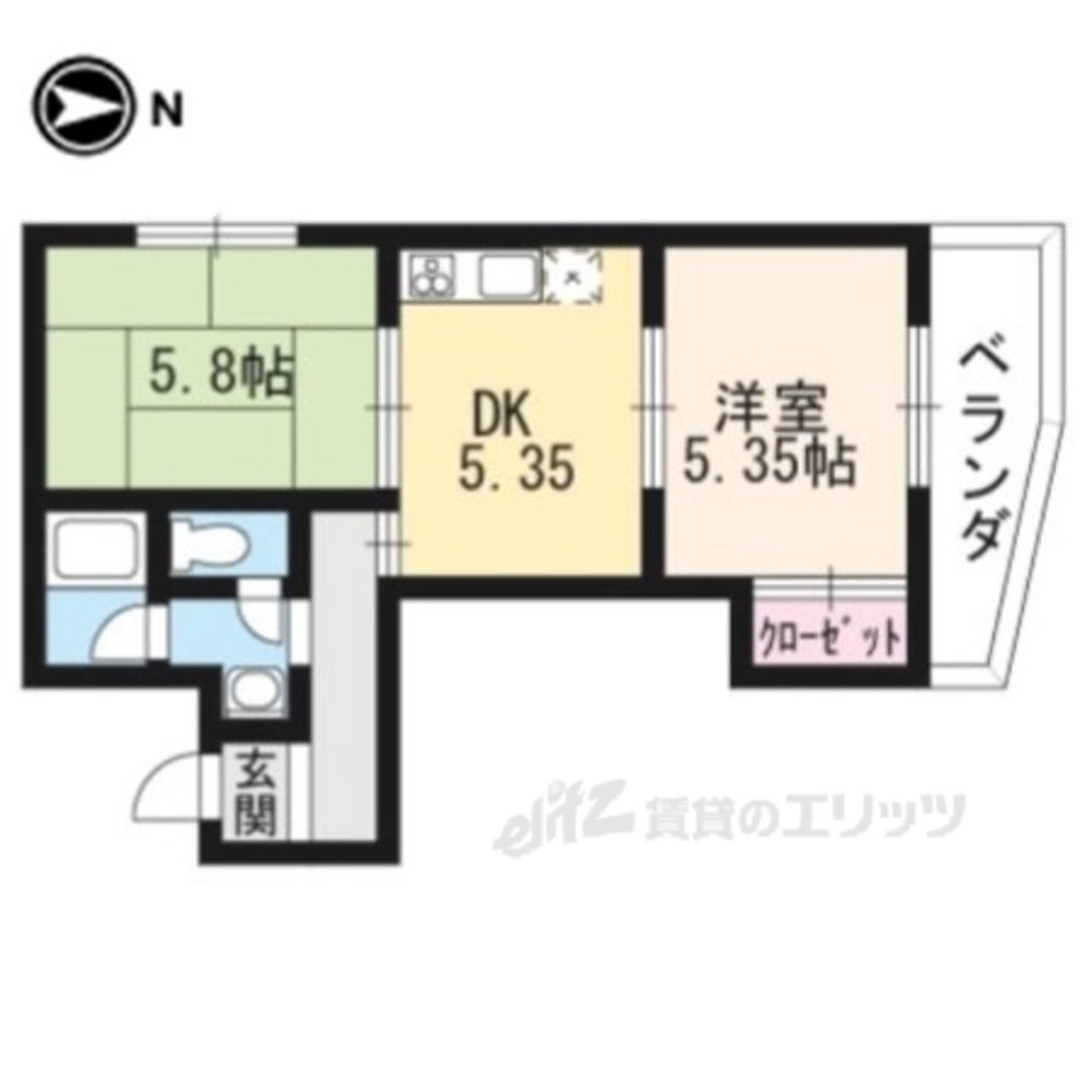 プチメゾン華香園 京都府京都市右京区太秦宮ノ前町 (5万円／2DK (和室5.8 洋室5.3 DK5.3)／36.82㎡)｜賃貸物件(賃貸マンション・アパート・一戸建て)の住宅情報・お部屋探し ...