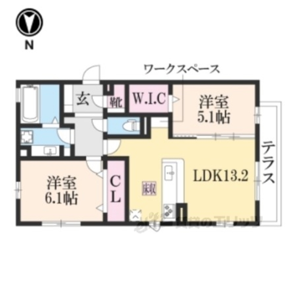 Lien町楠葉 A棟 大阪府枚方市町楠葉2丁目 (11.1万円／2LDK (洋室5.1 洋室6.1 LDK13.2)／60㎡)｜賃貸物件(賃貸マンション・アパート・一戸建て)の住宅情報・お ...