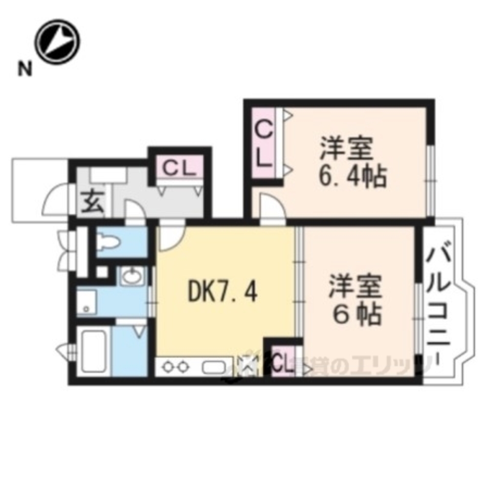 ローレルコート・Y 滋賀県草津市野村8丁目 (7.2万円／2LDK (洋室6 洋室6.4 DK7.4)／47.89㎡)｜賃貸物件(賃貸マンション・アパート・一戸建て)の住宅情報・お部屋探しなら ...