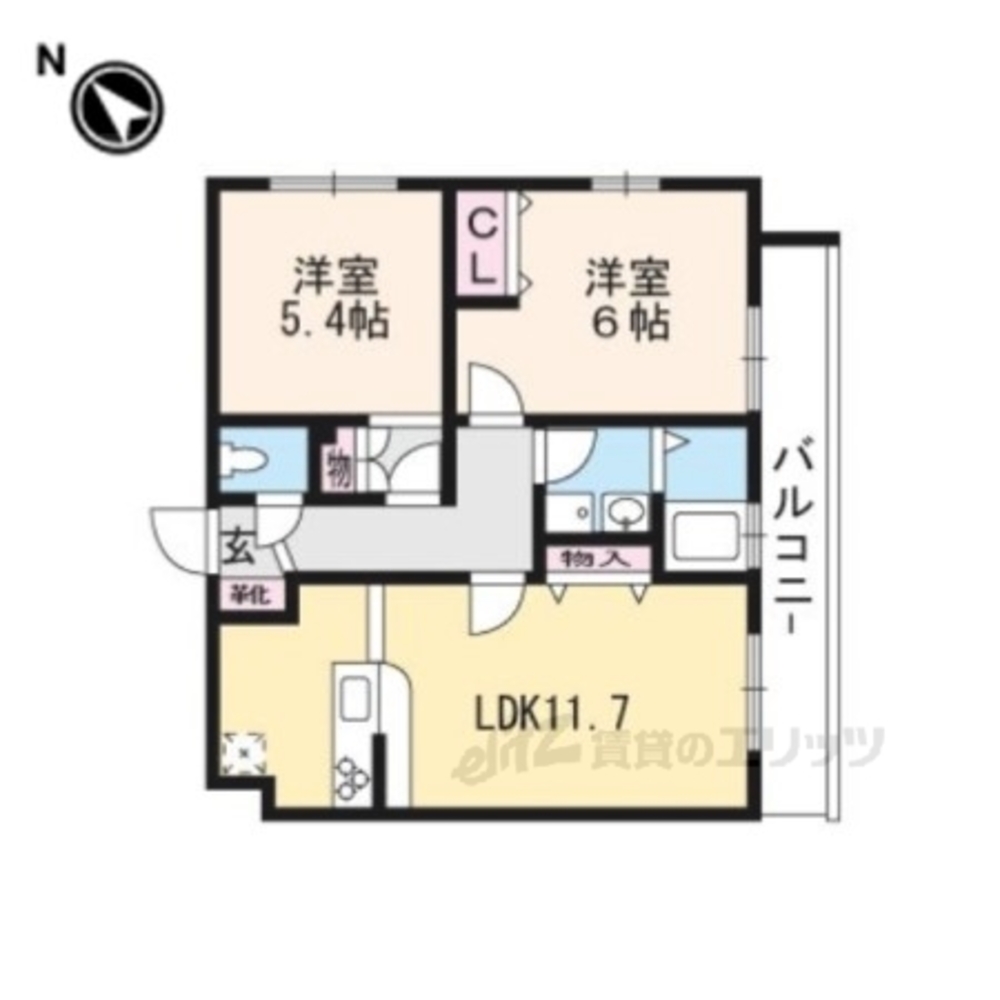アクール吉祥院 京都府京都市南区吉祥院西ノ庄淵ノ西町 (10.4万円／2LDK (洋室5.4 洋室6 LDK11.7)／50.82㎡)｜賃貸物件(賃貸マンション・アパート・一戸建て)の住宅情報 ...
