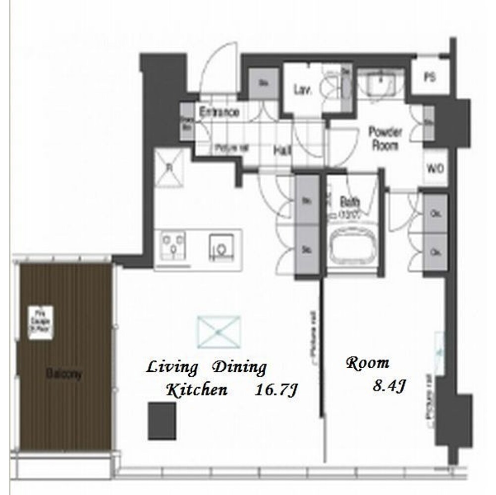 スカイハウス浜離宮 東京都港区海岸1丁目 (32.8万円／1LDK (洋室8.4 LDK16.7)／58.57㎡)｜賃貸物件(賃貸マンション・アパート・一戸建て)の住宅情報・お部屋探しなら ...