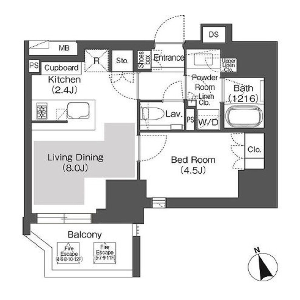 ベルビュー千代田飯田橋(Belle Vue 千代田飯田橋) 東京都千代田区飯田橋1丁目 (23万円／1LDK (洋室4.5 LD8 K2.4)／38.43㎡)｜賃貸物件(賃貸マンション ...