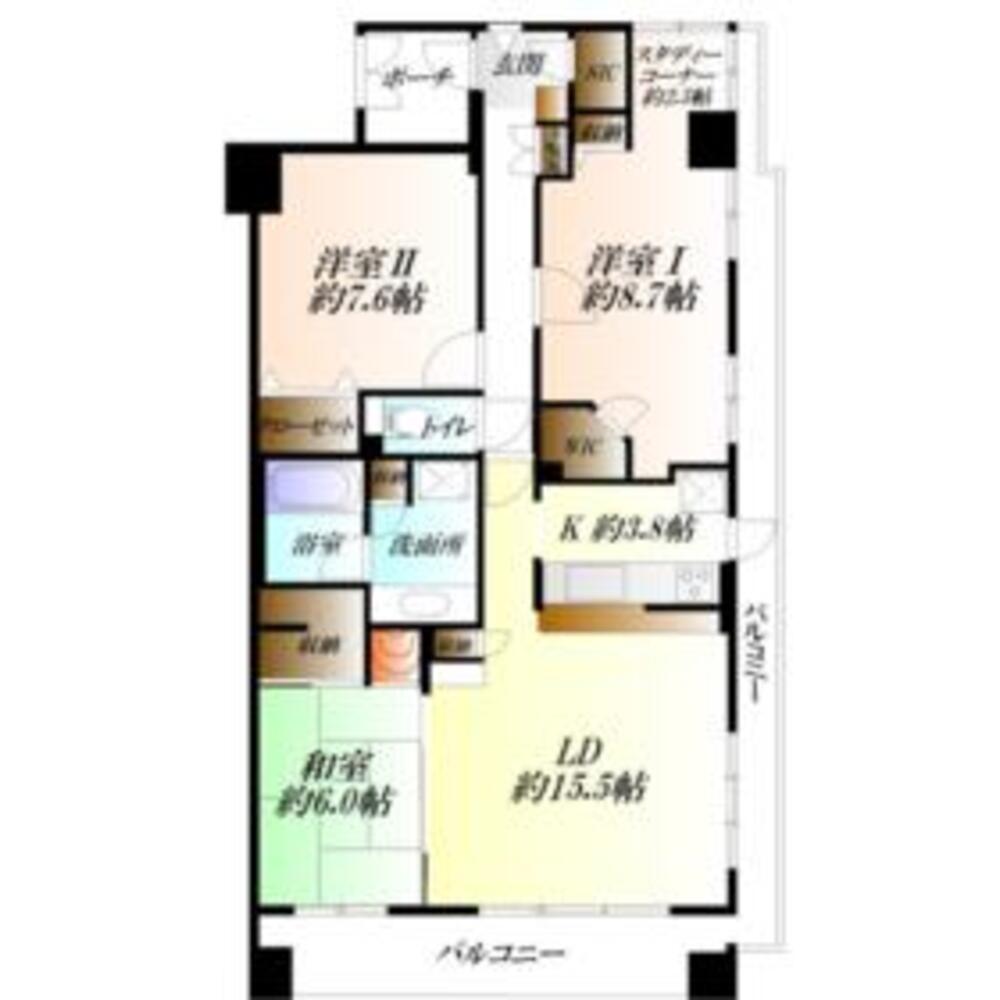 コンフォートポエム 埼玉県熊谷市銀座2丁目 (17.5万円／3LDK (和室6 洋室7.6 洋室8.7 LDK19.3)／95.58㎡)｜賃貸物件(賃貸マンション・アパート・一戸建て)の住宅 ...