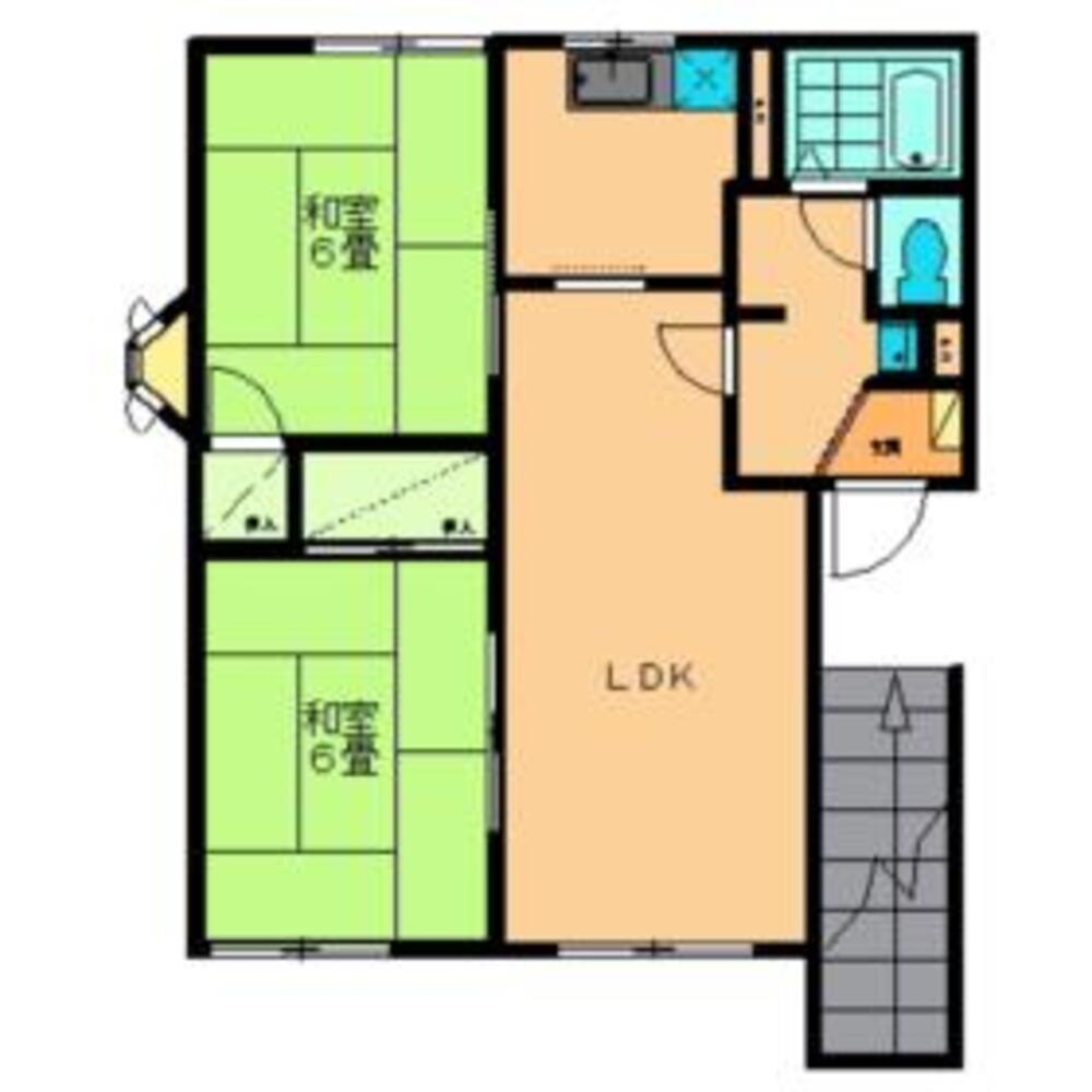 アークガーデン酒蓋C 福島県郡山市菜根1丁目 (4.5万円／2LDK (和室6 和室6 LDK12)／54.81㎡)｜賃貸物件(賃貸マンション・アパート・一戸建て)の住宅情報・お部屋探しなら ...
