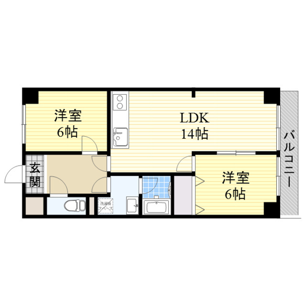 名古屋市営地下鉄鶴舞線 平針駅 地上6階建て 築37年 愛知県名古屋市天白区平針3丁目 (6.7万円／2LDK (洋室6 洋室6 LDK14)／58.32㎡)｜賃貸物件(賃貸マンション ...