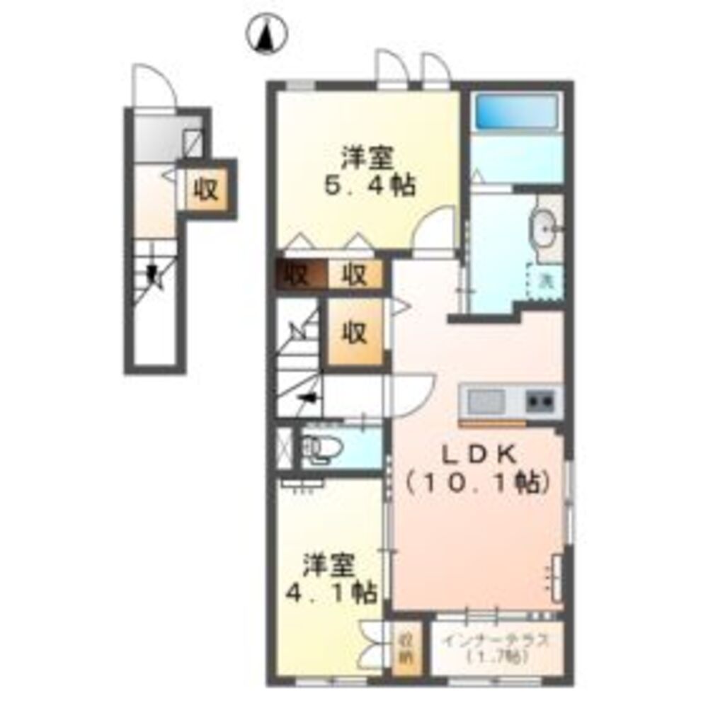 メゾン ド エソールII 愛知県東海市加木屋町留木 (7.2万円／2LDK (洋室4.1 洋室5.4 LDK10.1)／54.83㎡)｜賃貸物件(賃貸マンション・アパート・一戸建て)の住宅情報 ...